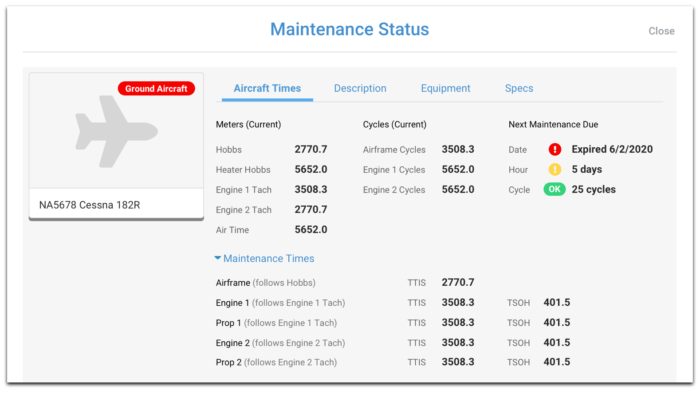 NEW Aircraft Times Enhancements